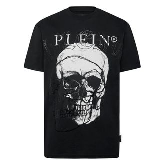 Philipp Plein Homme, Tops, Noir, Taille: 2XL T-Shirt Col Rond