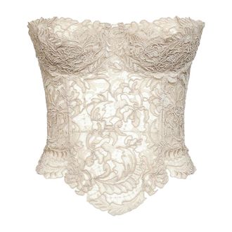 Ermanno Scervino Strukturierter Rebrod&eacute;-Spitzentop - - Tops - Damen - Beige - M