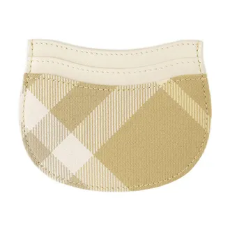 Burberry Unisex Vintage Check Card Case Beige Synthetic Cases