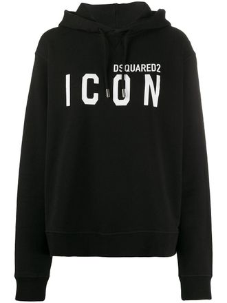 Dsquared2 hoodie Icon en coton - Noir