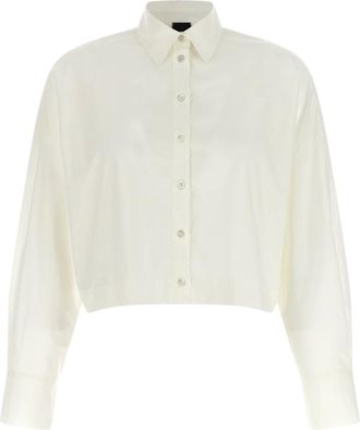Pinko Pinko, Femme, Blouses et Chemises, Blanc, Taille: 34 FR Carne Crop Shirt
