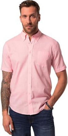 JP1880 Hommes Grandes Tailles L-8XL Chemise en Lin mélangé. Manches Courtes et col à Pointes boutonnées. Coupe Modern Fit. Rose 6XL 782692502-6XL