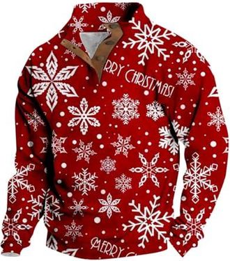 Generic Sweats pour hommes - Printemps Automne et Hiver - Manches longues - Noël - Impression 3D - Personnalité décontractée - Confortable - Ample - Demi bout