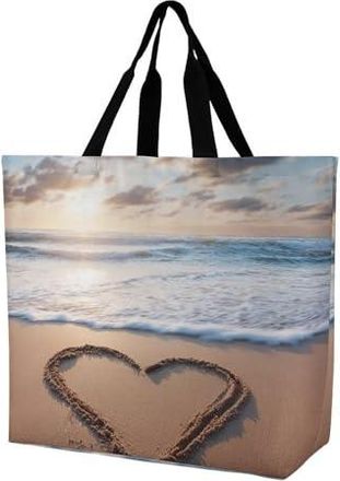 Generic Plage Romantique En Forme De Coeur Sac Courses Grand Sacs De Courses R&eacute;utilisable Sac A Main Femme Pour Plage Shopping Travail