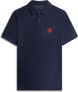 Tommy Hilfiger Poloshirt aus einem Baumwoll-Mesh mit Monogramm-Stickerei, Regular Fit in