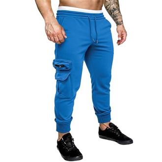 Generic Pantalon de jogging pour homme - Couleur unie - Pantalon de sport d&eacute;contract&eacute; - Pantalon de loisirs &eacute;lastique avec poche - Pantalon hip hop - Pantalon