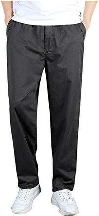 Generic Pantalon chino d&eacute;contract&eacute; pour homme - Pantalon de sport ample avec poches - Taille &eacute;lastique - Pantalon chino avec poches - Pantalon de travail noir