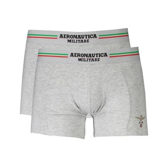 Aeronautica Homme, Sous-vêtements, Gris, Taille: 2XL Boxers en Coton Gris Bi-Pack