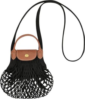 Longchamp Femme, Sacs, Noir, Taille: ONE Size Sac &agrave; bandouli&egrave;re en maille noire femme