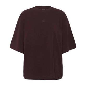 Gestuz Oversized Tee mit Besticktem Logo - - Tops - Damen - Braun - M