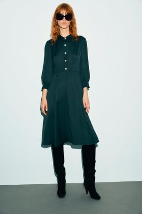 Gerard Darel Robe cintr&eacute;e &agrave; boutons en strass - CIEL - Vert fonc&eacute;