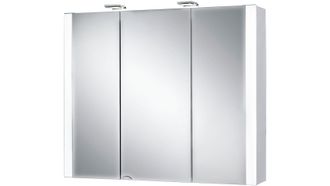 Jokey Spiegelschrank Jarvis 80 cm breit, Badezimmer Spiegelschrank aus MDF, mit LED Beleuchtung und Steckdose | Wei&szlig;