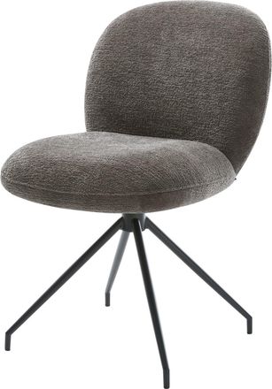 DELIFE Polsterstuhl Nube-Flex Kreuzgestell konisch Schwarz Boucl&eacute; Soft Schlamm Taschenfederkern