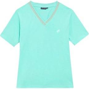 Arthur Tee-Shirt Femme Jade - Haut de Pyjama Femme - Col V et Manches Courtes - Coton Issu de lagriculture Biologique - Jade - Taille S