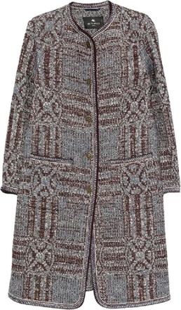 Etro Femme, Manteaux, Gris, Taille: 40 FR Manteau Jacquard Boucl&eacute;