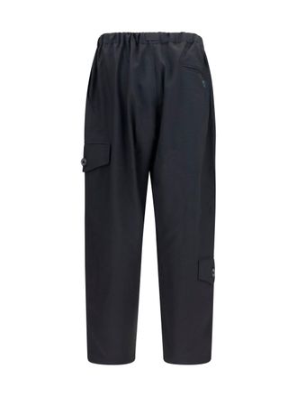 Yohji Yamamoto Tapered Twill Cargo Pants - Black
