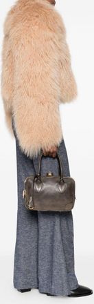 Golden Goose Pebbled Leather Shoulder Bag - Brown