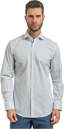 HUGO BOSS Homme, Chemises, Bleu, Taille: S Chemise en popeline de coton &agrave; micro-motif
