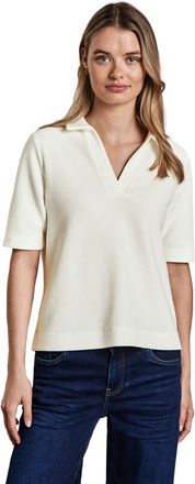 Street One Damen A322955 Poloshirt mit Struktur, Off White, 40