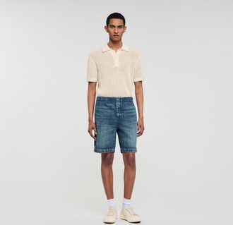 Sandro Short en denim élastiqué
