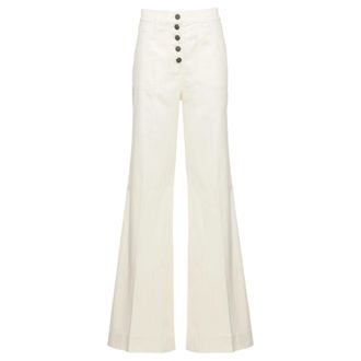 Etro Femme, Pantalons, Blanc, Taille: W27 Pantalon Large en Coton Stretch