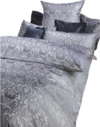 Curt Bauer Mako-Brokat Damast Bettw&auml;sche Florenz perlgrau