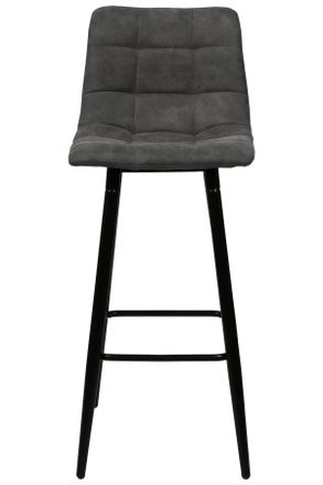 CARRYHOME Barhocker, Grau, Schwarz, Metall, Textil, Rundrohr, 42x104x51 cm, Esszimmer, Barm&ouml;bel, Barhocker