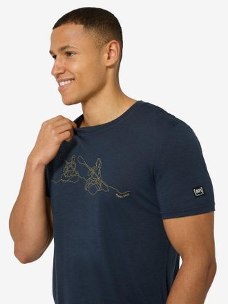super.natural T-Shirt f&uuml;r Herren,Merino M KANULINES TEE mit Sport-Motiv, atmungsaktiv