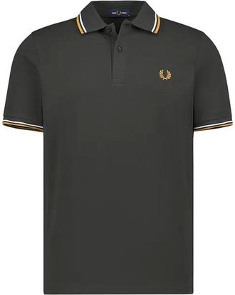 Fred Perry Herren Polo-Shirt gr&uuml;n Baumwoll-Piqu&eacute;
