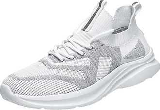 Generic Chaussures de sport pour homme - Grandes tailles - D&eacute;contract&eacute;es - En maille - Respirantes - Pour la marche - Pour le fitness et le jogging, Blanc., 4