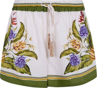 Farm Rio Farm Rio, Femme, Shorts, Multicolore, Taille: 40 FR Tropical Scarf Shorts