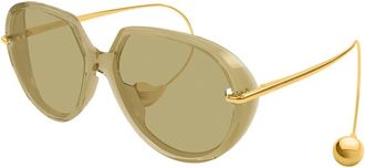 Bottega Veneta unisex, Accessoires, Jaune, Taille: 60 MM Bv1436S 004 Lunettes de soleil