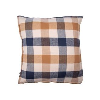 Altobuy Taie doreiller 63x63cm en Flanelle de Coton &agrave; Carreaux Beige - Bastien