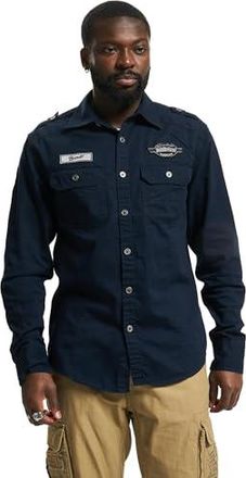 Brandit Luis Vintage Shirt Long Sleeve, color: navy, size: 5XL