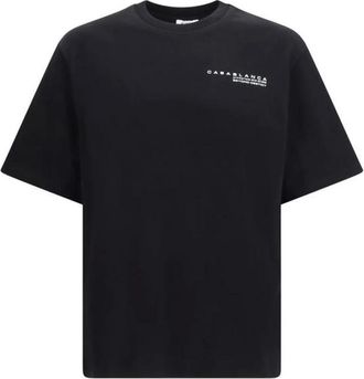 Casablanca Homme, Tops, Noir, Taille: XL T-shirt en coton avec imprim&eacute; graphique