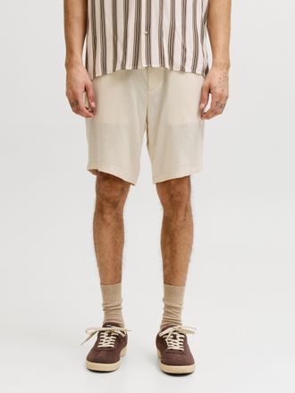 Jack & Jones Chinoshorts JACK & JONES JPSTACE MYKONOS LINEN BLEND SHORTS SRT, Herren, Gr. XXL, N-Gr, string, Web, Obermaterial: 55% Leinen, 45% Viskose, unifarben,