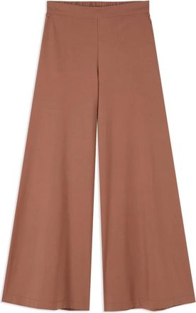 Oltre Femme, Pantalons, Brun, Taille: 40 FR Pantalon large en m&eacute;lange de viscose