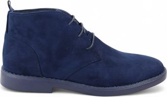 Infinity Leather Marineblaue Premium Chukka-Stiefel aus Wildleder im W&uuml;stenstil f&uuml;r Herren