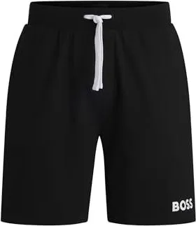 BOSS Hommes Ease Shorts Short en Molleton de Coton avec Cordon de Serrage et Logo Contrastant