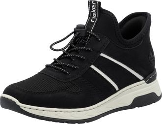 Rieker Slip-On Sneaker RIEKER Ready2GO, Damen, Gr. 36, schwarz, Nubuklederimitat, Textil, Schuhe, Schlupfschuh, Halbschuh, Freizeitsneaker mit MemoSoft-Innen