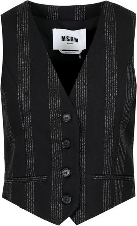 Msgm Lurex Nadelstreifen Weste - - Jackets - Damen - Schwarzk - M