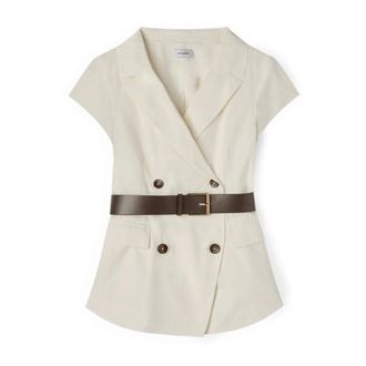 Motivi Kurz&auml;rmliger Blazer mit doppelreihiger Knopfleiste - - Jackets - Damen - Wei&szlig; - S