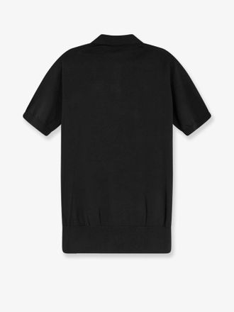 Alpha Studio Mens Polo Shirt Black Cotton-Silk T-shirts And Polos