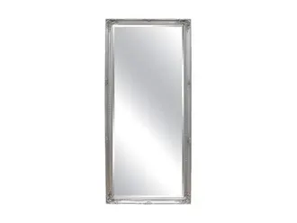 Vente-Unique Miroir en Bois deucalyptus avec moulures - L. 80 x H. 190 cm - Argent&eacute; - ELVIRE