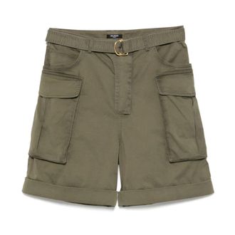 Balmain Olivengr&uuml;ne Shorts mit G&uuml;rtel - - Shorts - Herren - Gr&uuml;n - L