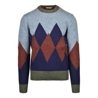 Ballantyne Woll Rundhals Pullover Sweater - - Knitwear - Herren - Mehrfarbig - 2XL