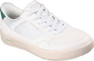Skechers Slip-On Sneaker SKECHERS ARCH FIT COURT BREAK, Herren, Gr. 47,5, wei&szlig;, gr&uuml;n, Lederimitat, kontrastfarbene Details, Schuhe, Schn&uuml;rschuh, Freizeitschuh 