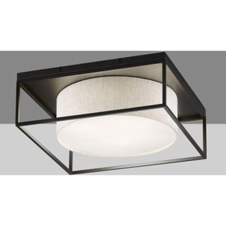 Fischer & Honsel Fischer&honsel - Deckenleuchte carre eckig gro&szlig; mit Leinen Stoffschirm Beige, Quadrat 70cm