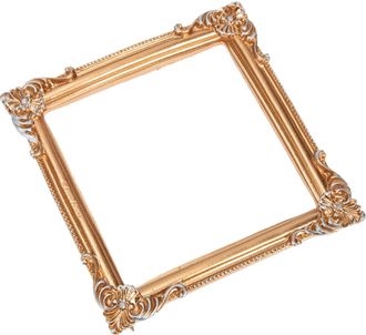 NUOBESTY DOITOOL Retro Fotorahmen aus Kunstharz Zierlicher Vintage Bilderrahmen In Gold Als Schmuckst&auml;nder und Fotohintergrund f&uuml;r Schreibtisch und Studiodekor