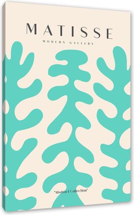 Pixxprint Matisse Modern Gallery - Algen Petrol als, Größe: 100x70cm, Leinwandbild, fertig gespannt, Wandbild, Dekoration, Kunstdruck, kein Poster